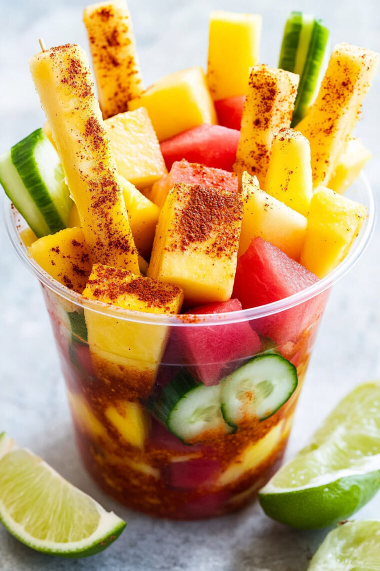 Mexican Fruit Cups Recipe | Sweet, Tangy & Spicy Snack