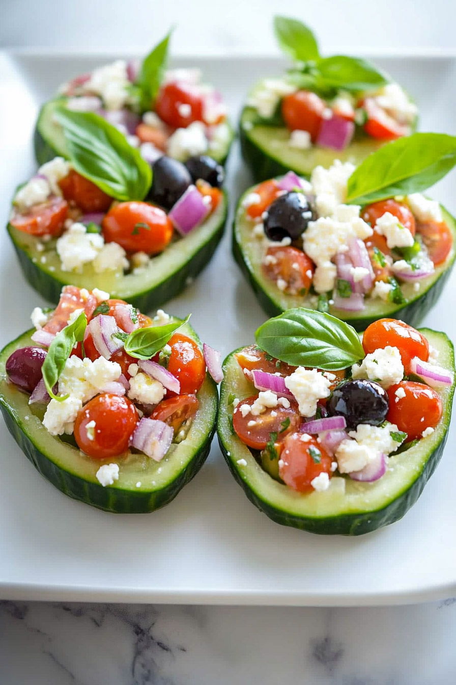 Stuffed Cucumber Bites - Fresh Mediterranean Appetizer