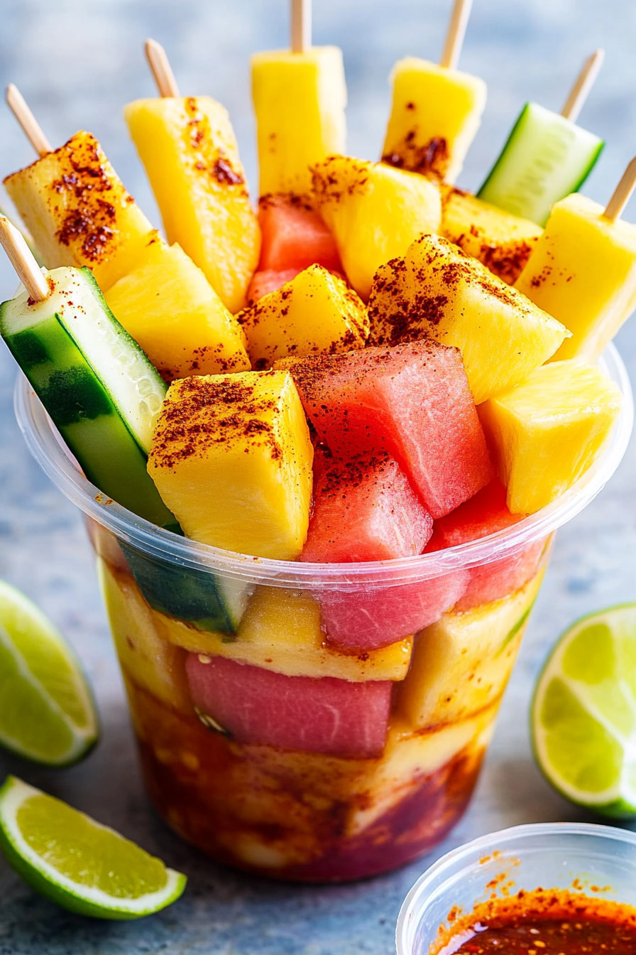Mexican Fruit Cups Recipe | Sweet, Tangy & Spicy Snack