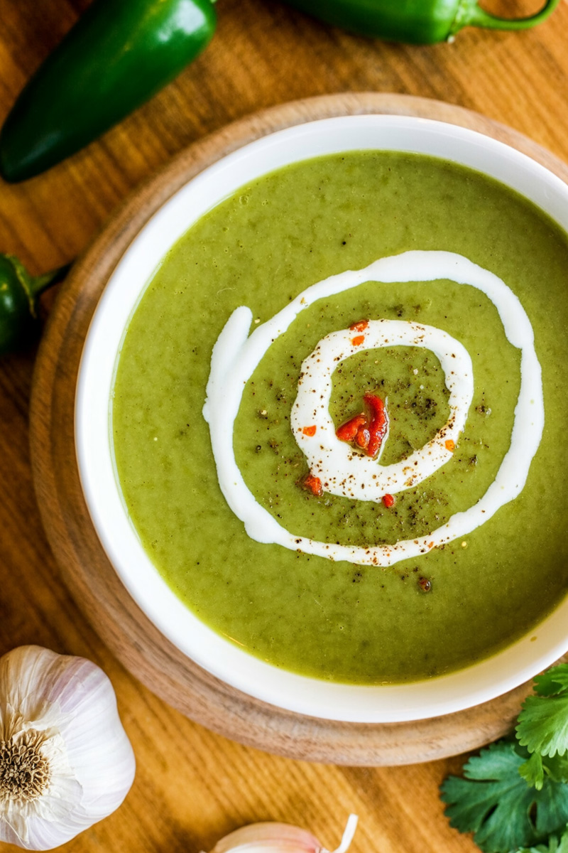 Easy Creamy Roasted Poblano Soup