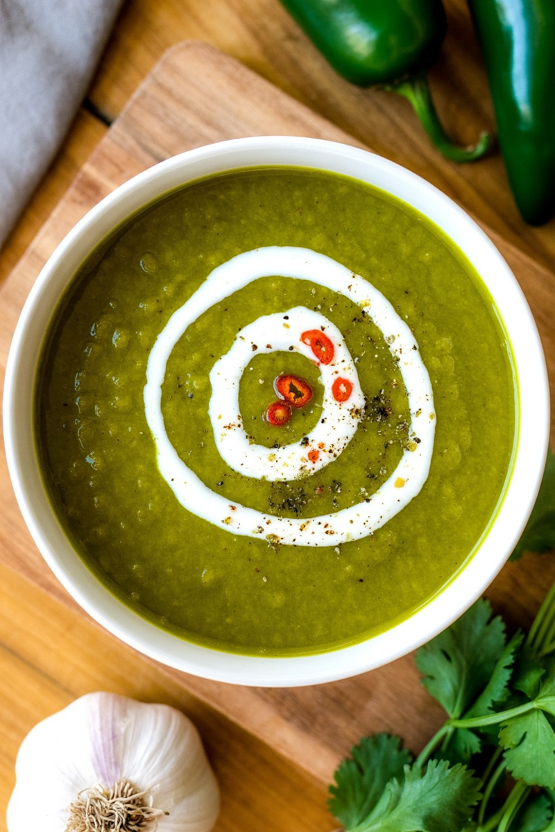 Easy Creamy Roasted Poblano Soup