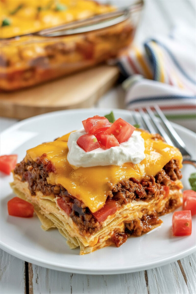 Easy Layered Taco Bake Recipe